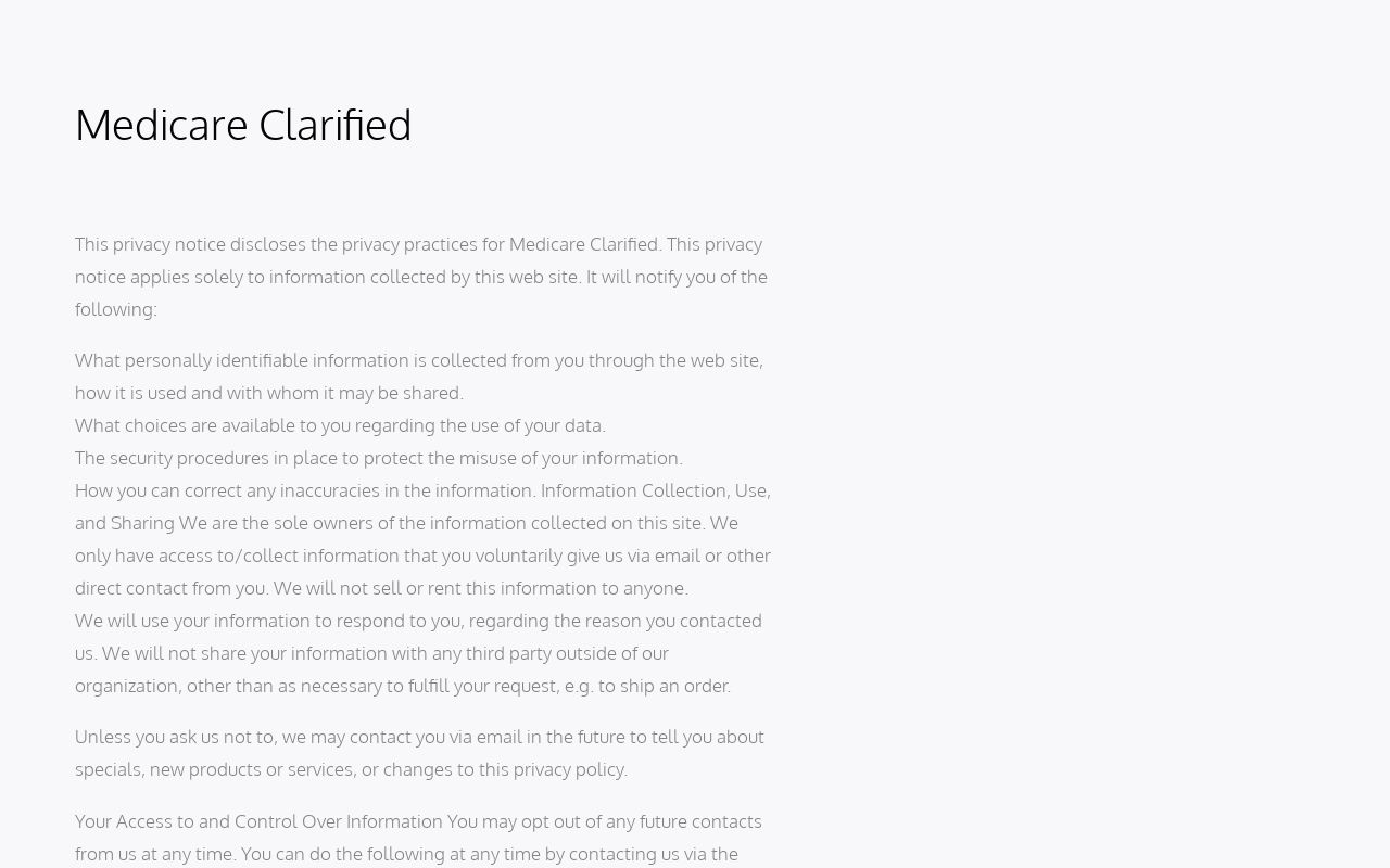 Medicare Clarified Privacy Policy